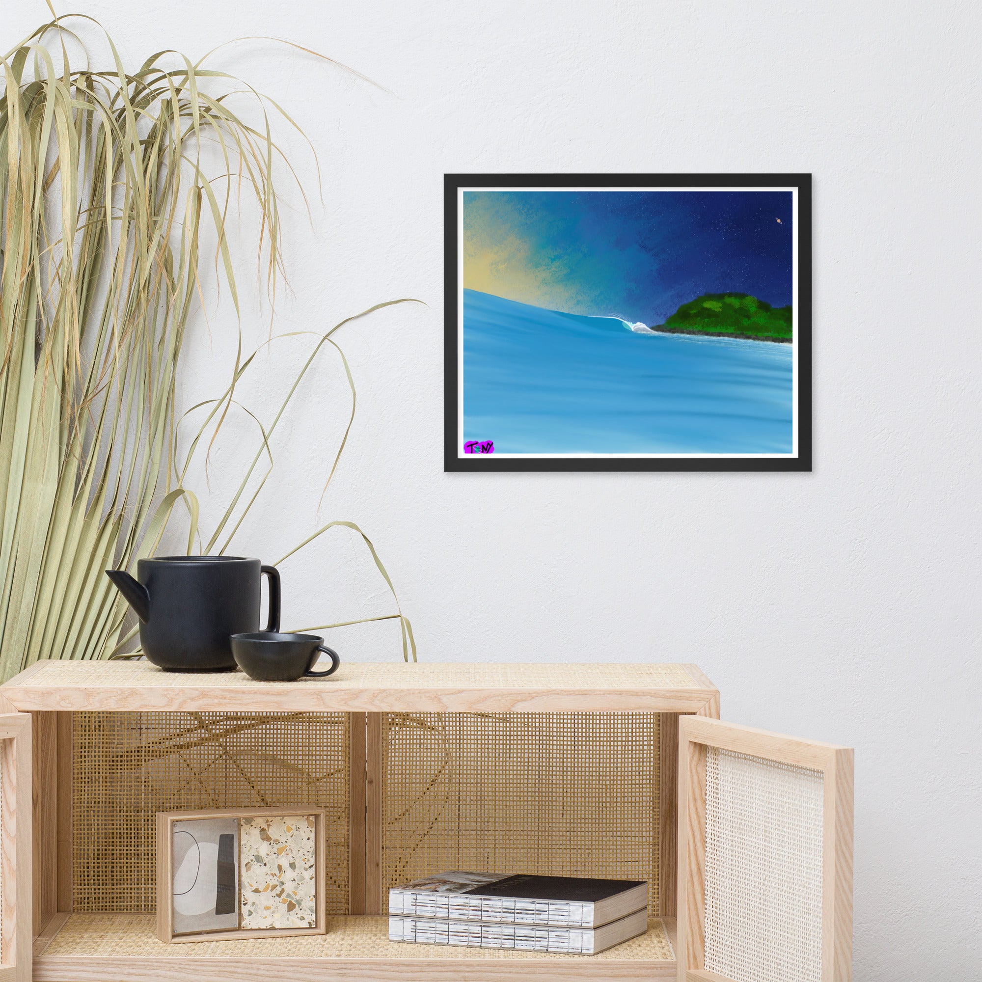 Framed poster | Burleigh Heads watershot – Tony Lines And Shapes
